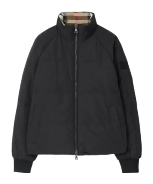 Burberry Zippered Cotton Jacket With Stand Collar