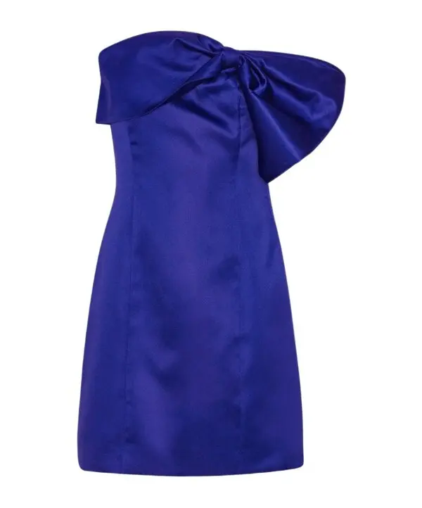 ROTATE BY BIRGER CHRISTENSEN Off-the-shoulder Bow Detail Mini Dress - Blue