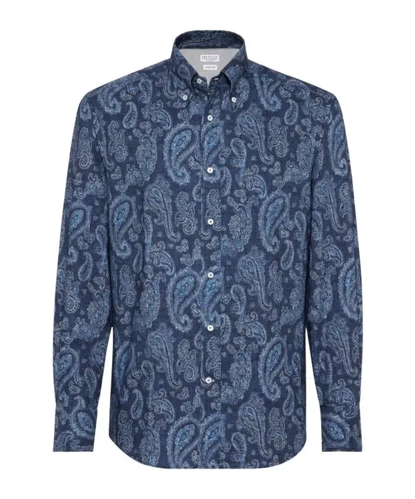 Brunello Cucinelli Paisley-print Cotton Shirt