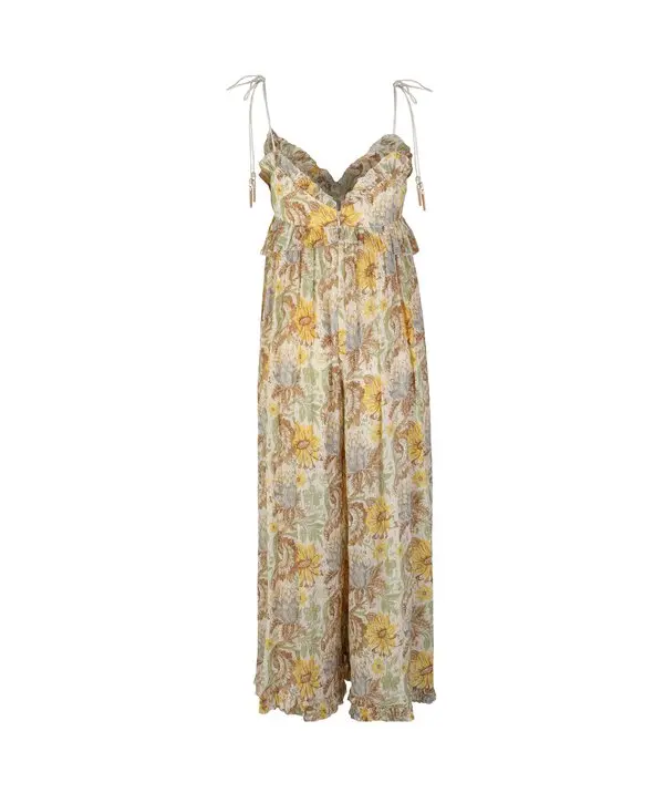 Zimmermann Daylight Stamp Floral Jumpsuit - Nude