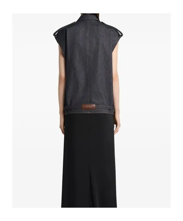 COURREGES Courrèges Sleeveless Denim Bomber Jacket - Black