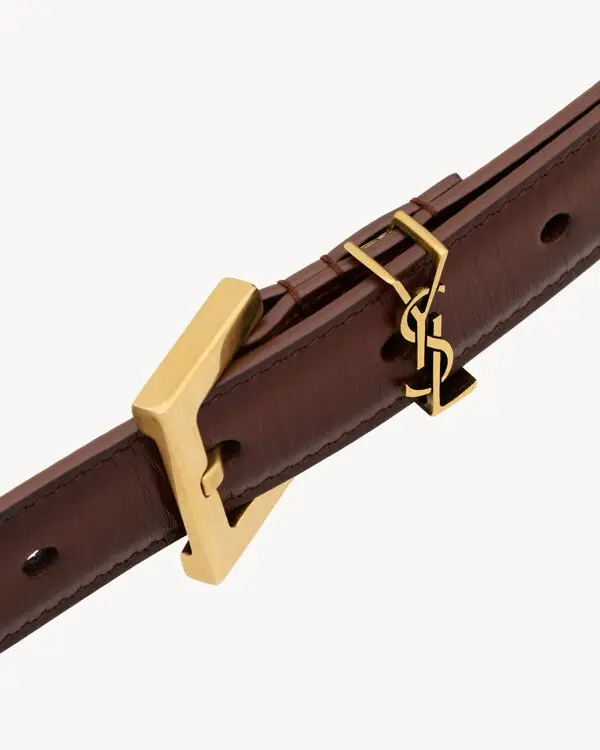 Saint Laurent Cassandre Thin Belt - Red
