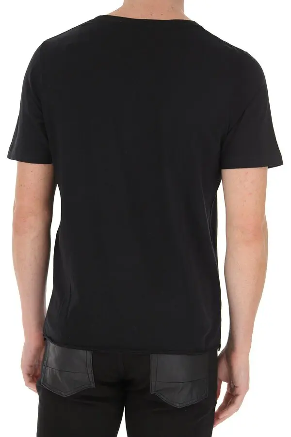 Saint Laurent Cotton Printed T-shirt With Round Neck