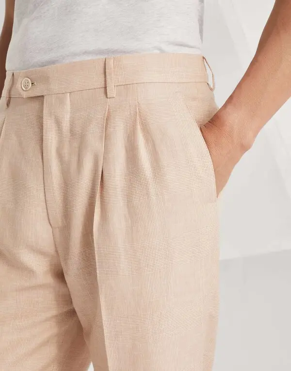 Brunello Cucinelli Prince Of Wales Check Trousers - Melon Color