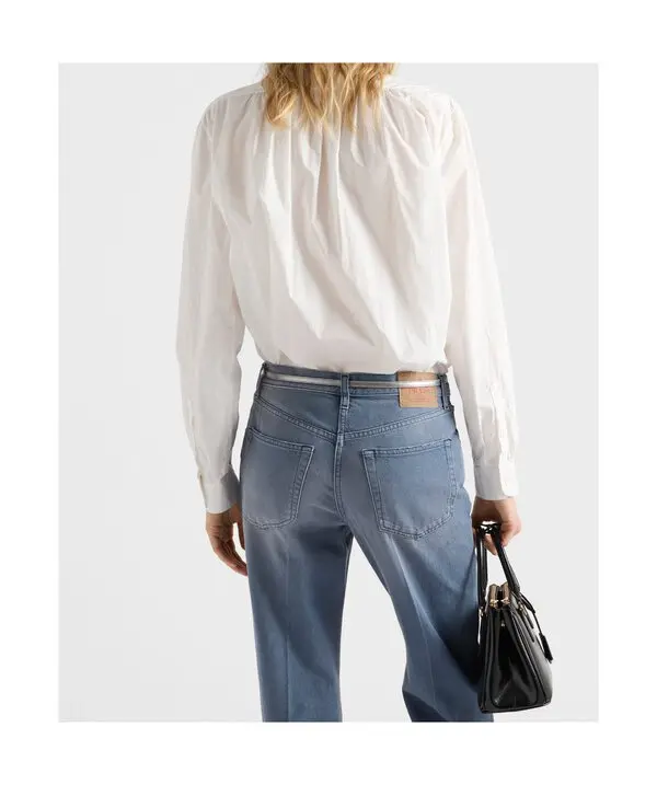 Prada Embroidered Long-sleeve Shirt