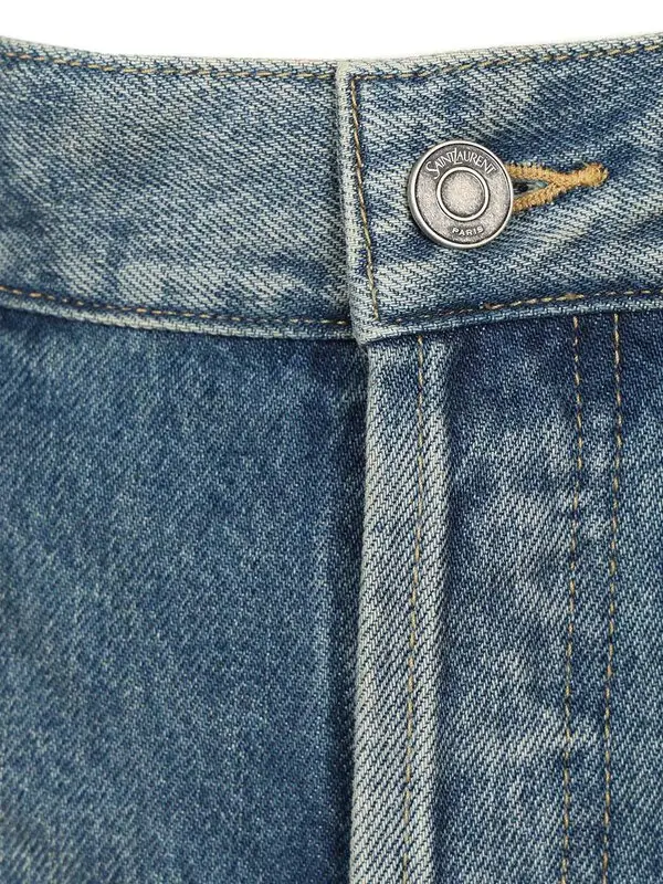 Saint Laurent 90's High-rise Cropped Slim Jeans - Medium Blue