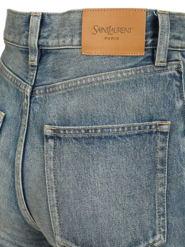 Saint Laurent 90's High-rise Cropped Slim Jeans - Medium Blue