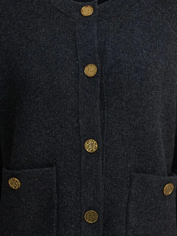 TOTEME Hammered Button Cardigan With Patch Pockets - Black