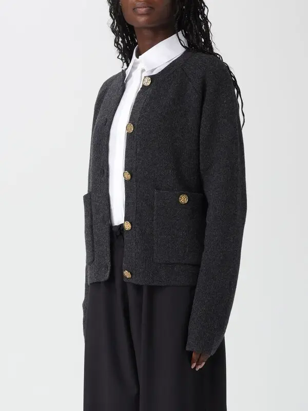 TOTEME Hammered Button Cardigan With Patch Pockets - Black
