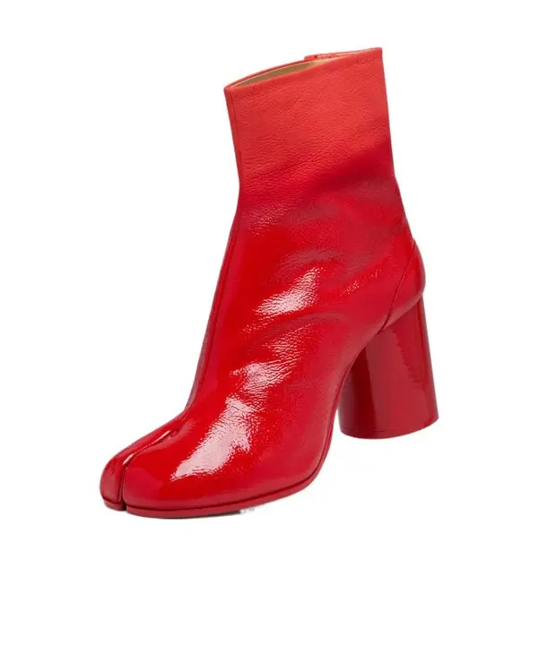 MAISON MARGIELA Block Heel Tabi Ankle Boots - Red
