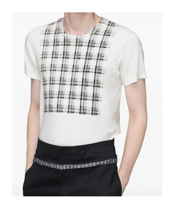 MAISON MARGIELA Checked Panel T-shirt