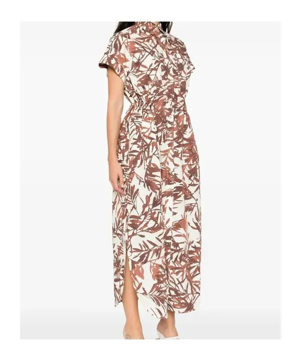 Brunello Cucinelli Printed Maxi Dress With Short Sleeves