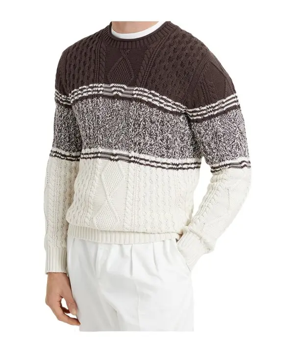Brunello Cucinelli Cable-knit Crewneck Sweater - Ecru