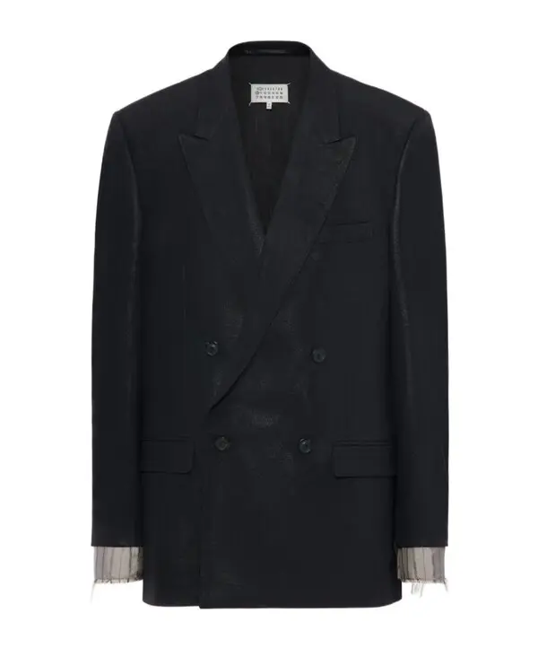 MAISON MARGIELA Shiny Double-breasted Blazer - Black