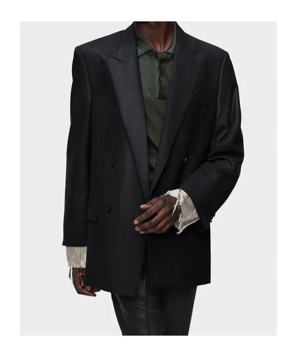 MAISON MARGIELA Shiny Double-breasted Blazer - Black