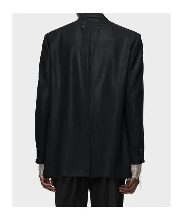 MAISON MARGIELA Shiny Double-breasted Blazer - Black