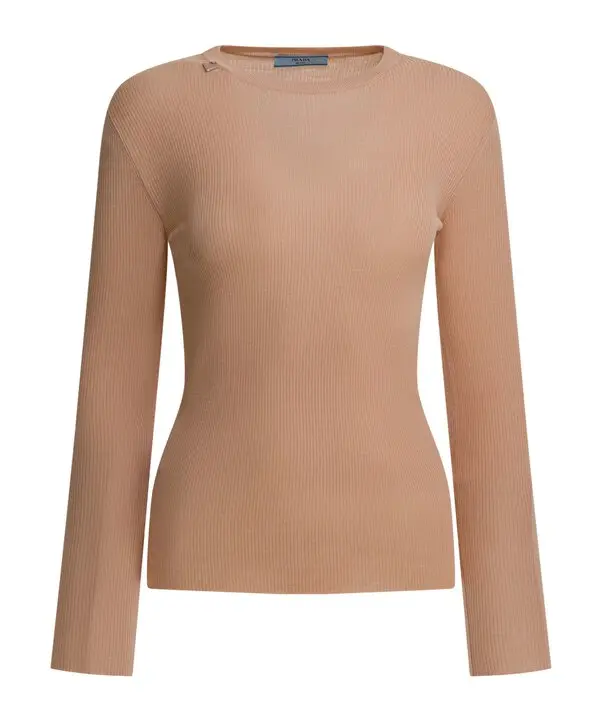 Prada Ribbed Long Sleeve Crewneck Jumper - No