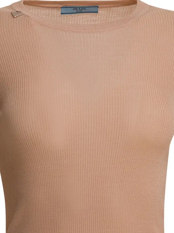 Prada Ribbed Long Sleeve Crewneck Jumper - No