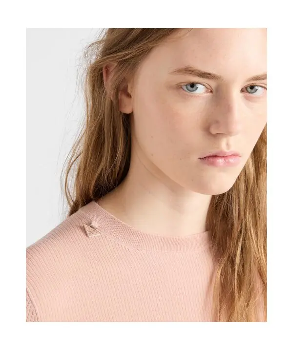 Prada Ribbed Long Sleeve Crewneck Jumper - No
