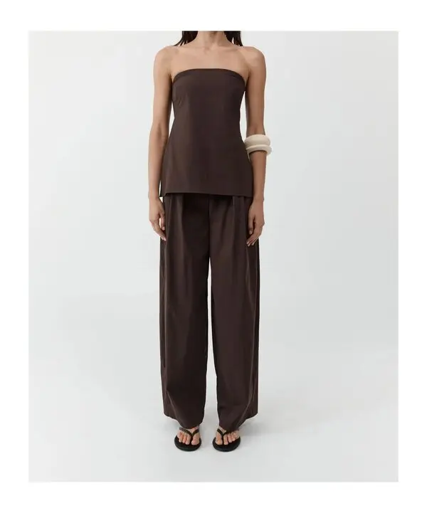 ST. AGNI Strapless Top With Back Tie Detail - Black