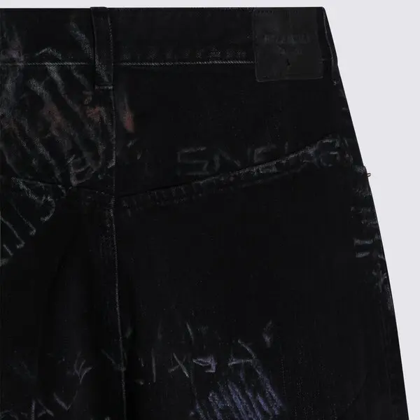 Balenciaga Baggy Jeans With All-over Logo Print