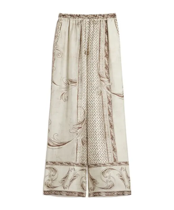 Max Mara Palude Pattern-printed Wide-leg Trousers - Nude