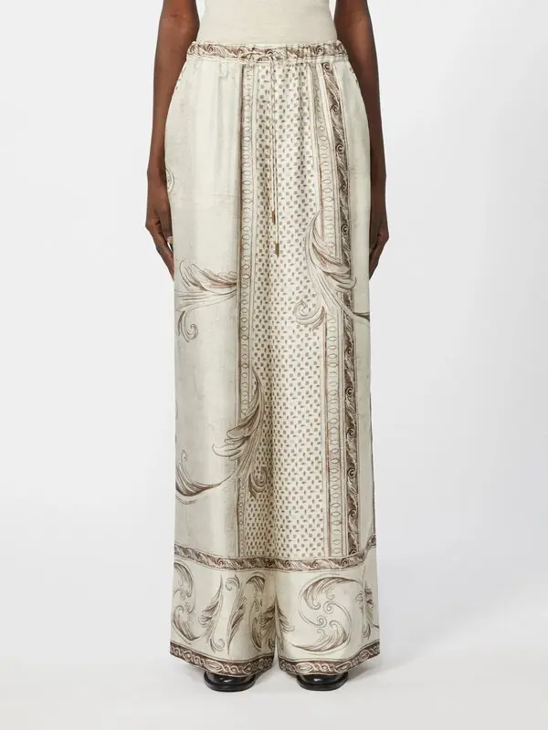 Max Mara Palude Pattern-printed Wide-leg Trousers - Nude