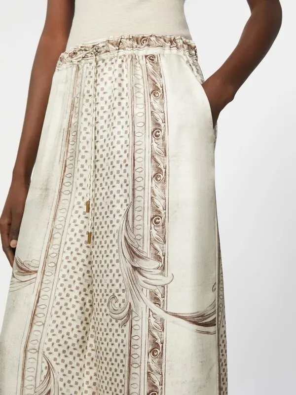 Max Mara Palude Pattern-printed Wide-leg Trousers - Nude