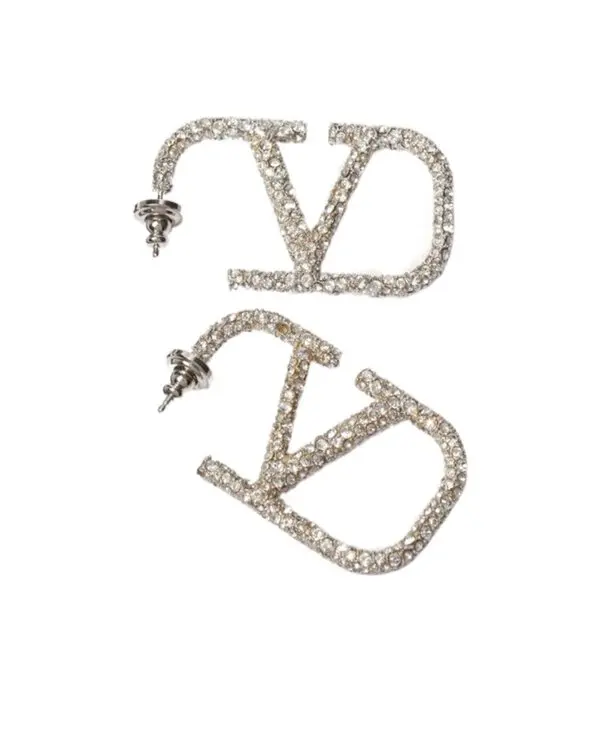 Valentino Garavani Vlogo Signature Embellished Earrings - Metallic Color