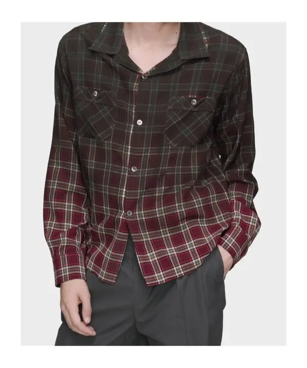 MAISON MARGIELA Ombre Plaid Buttoned Shirt