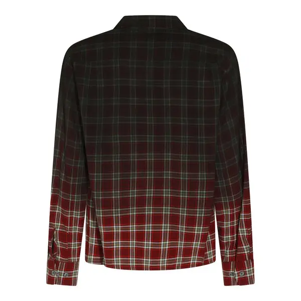 MAISON MARGIELA Ombre Plaid Buttoned Shirt - Bordeaux