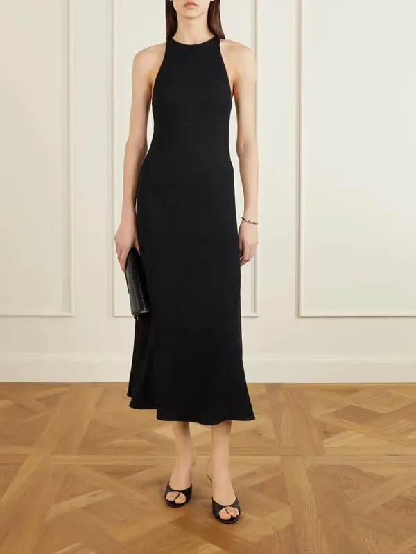 BLAZÉ MILANO Skyros Pleated Midi Dress - Black