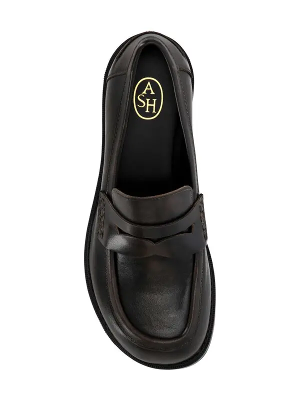 Ash Round Toe Slip-on Loafers