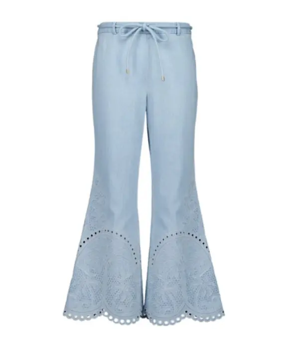 Zimmermann Ice Storm Daylight Cropped Flared Trousers