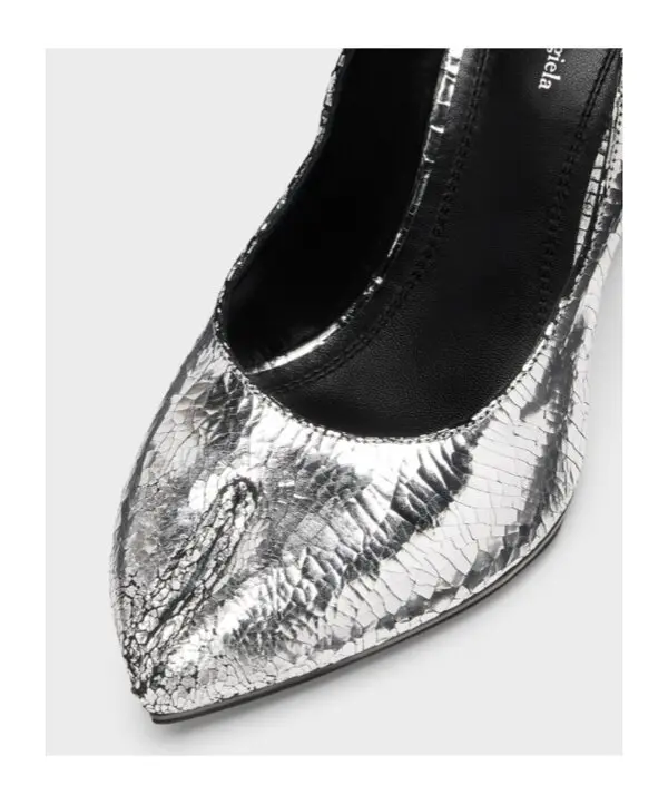 MAISON MARGIELA Tabi Plexi Wedge Heeled Pumps In Broken Mirror Leather