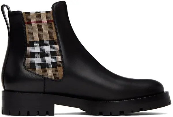 Burberry Checked Chelsea Boots