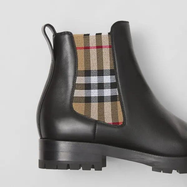Burberry Checked Chelsea Boots
