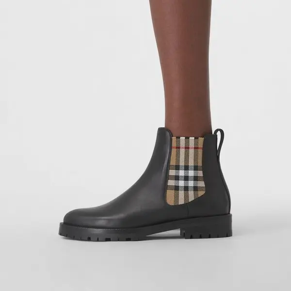 Burberry Checked Chelsea Boots