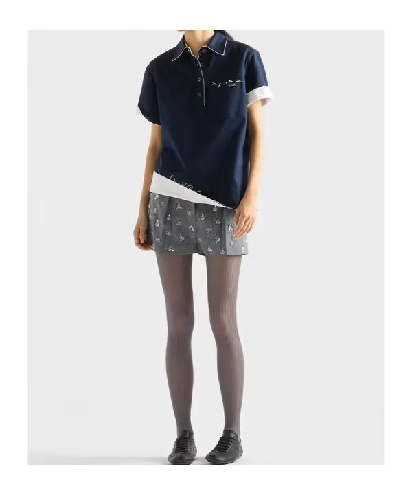 Prada Short-sleeved Polo Shirt - Navy