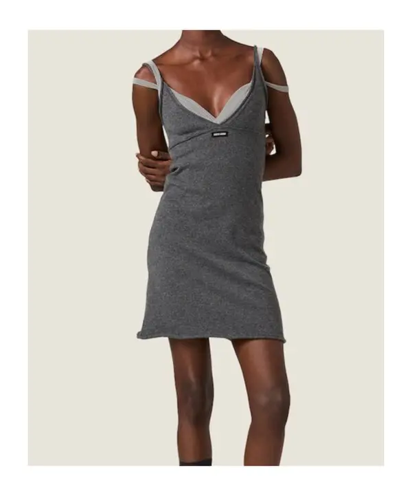 Miu Miu Sleeveless V-neck Cashmere Tank Dress