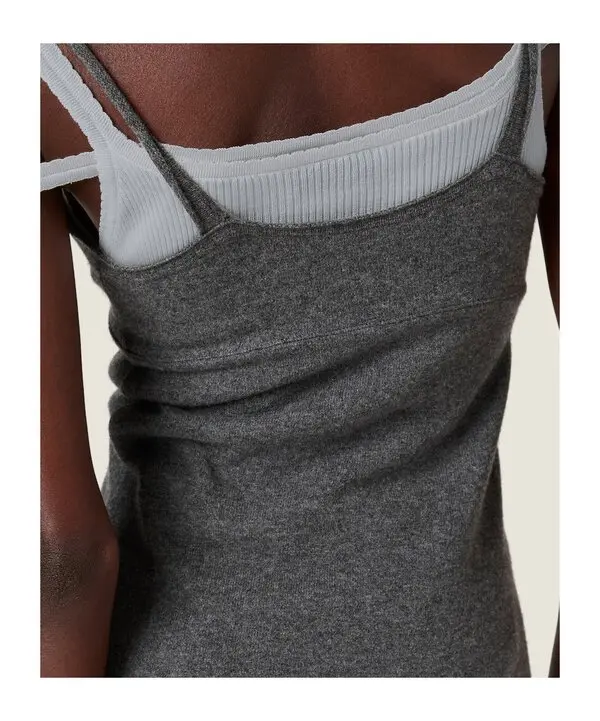 Miu Miu Sleeveless V-neck Cashmere Tank Dress