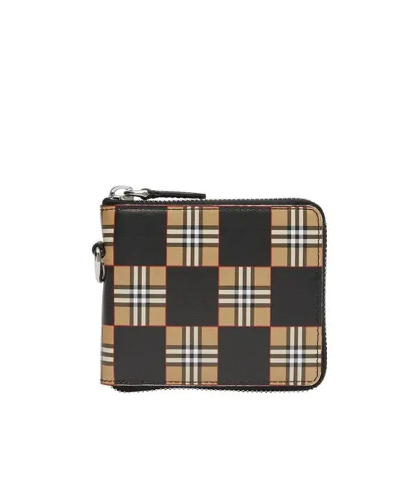 Burberry Check Print Wallet - Green
