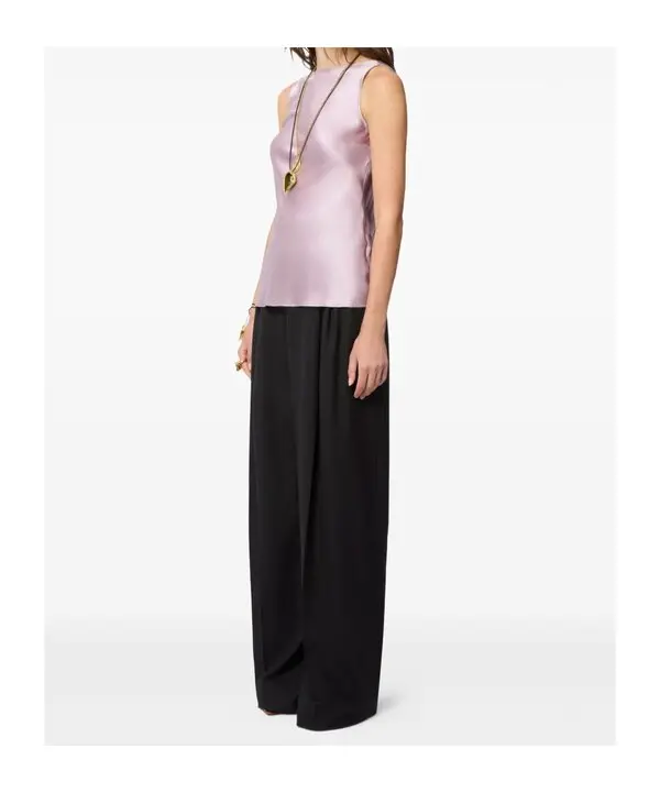 Nina Ricci Draped Satin Halterneck Blouse - Pink