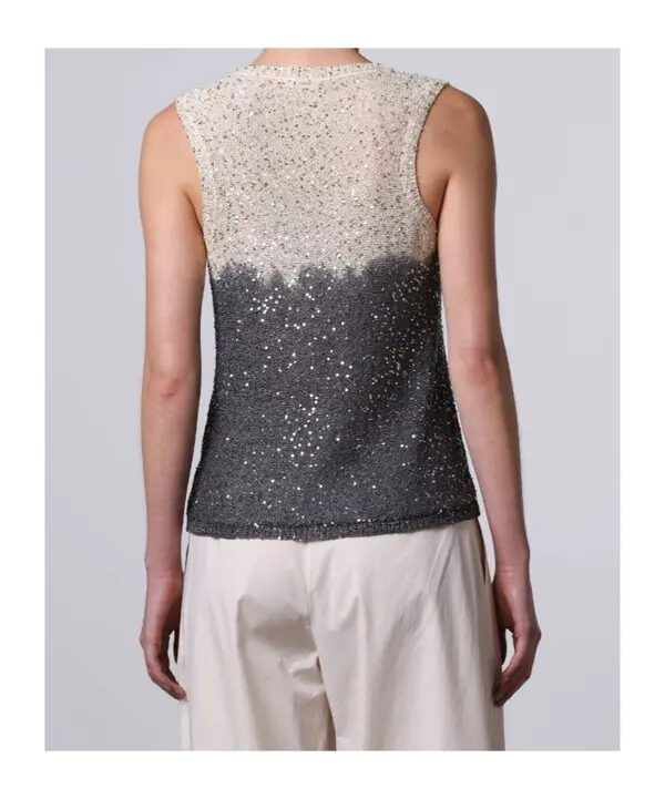 ROBERTO COLLINA Sequined Knit Top - Gray