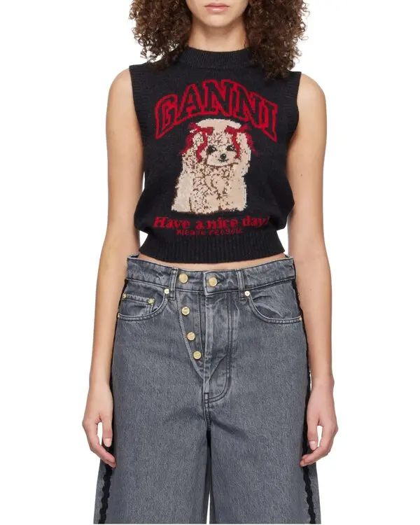 GANNI Graphic Dog Knit Jumper