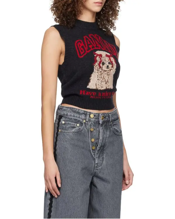 GANNI Graphic Dog Knit Jumper