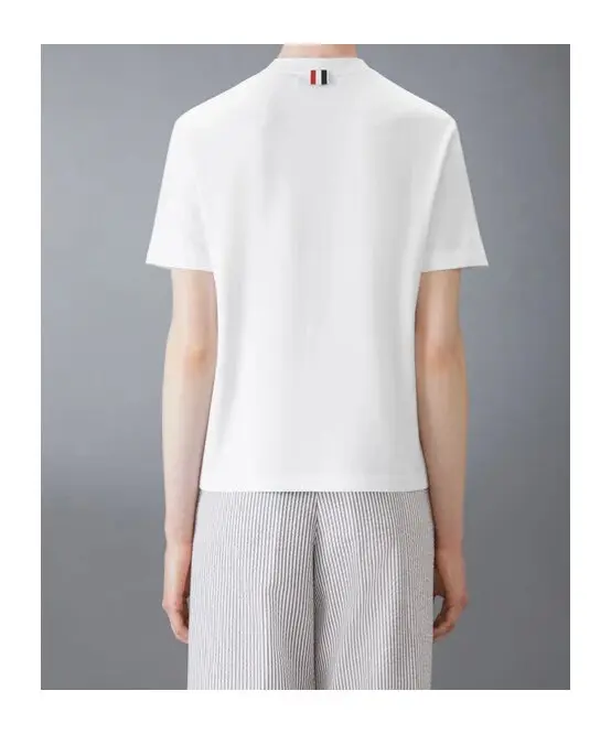Thom Browne 4-bar Stripe Detail T-shirt - White