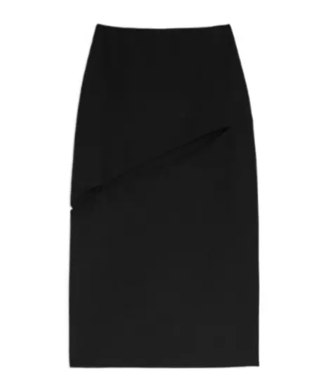 JIL SANDER Cut-out Wool And Mohair Pencil Skirt