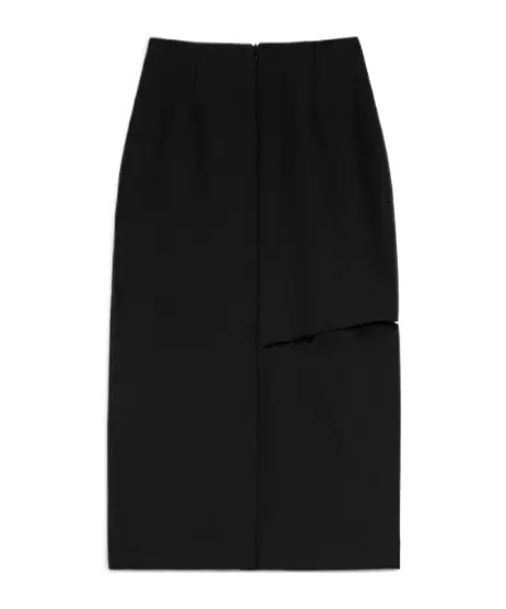 JIL SANDER Cut-out Wool And Mohair Pencil Skirt