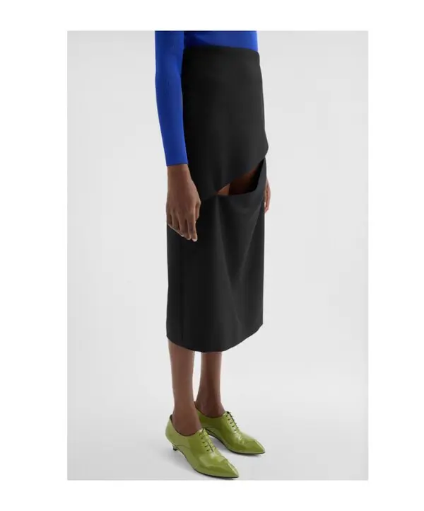 JIL SANDER Cut-out Wool And Mohair Pencil Skirt